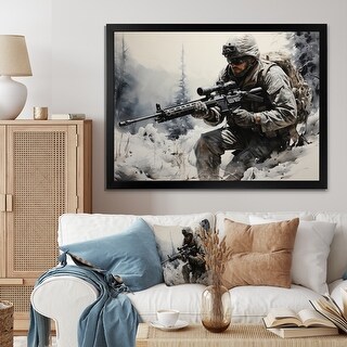 Designart "Army Precision Marksmanship II" Army Framed Canvas Wall Art - Bed Bath & Beyond ...
